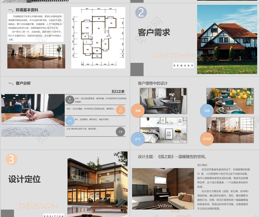 灰色商务风室内设计方案分析家装设计PPT模板下载 觅知网